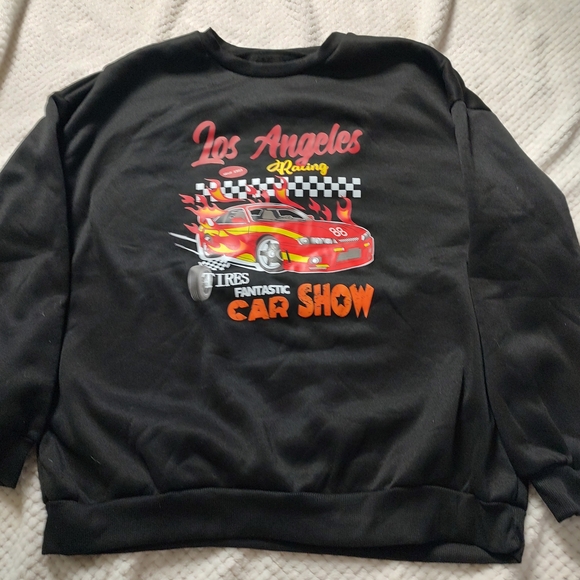 SHEIN | Sweaters | Los Angeles Racing Car Show Black Sweatshirt Xl ...